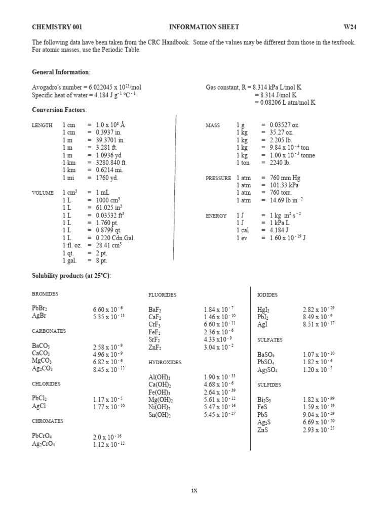 Information - Sheet - Merge 1 | PDF | Chemistry | Chemical Substances