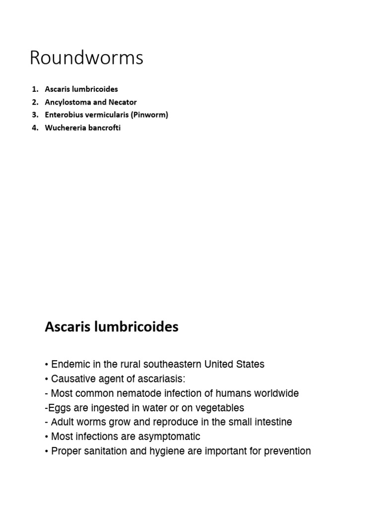ROUNDWORM | PDF | Parasitology | Causes Of Death