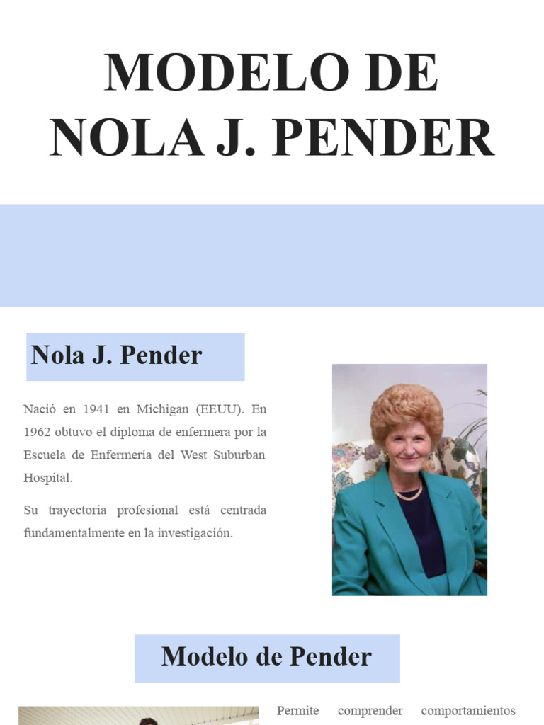 Modelo de Nola J. Pender y La Promoción de La Salud | PDF