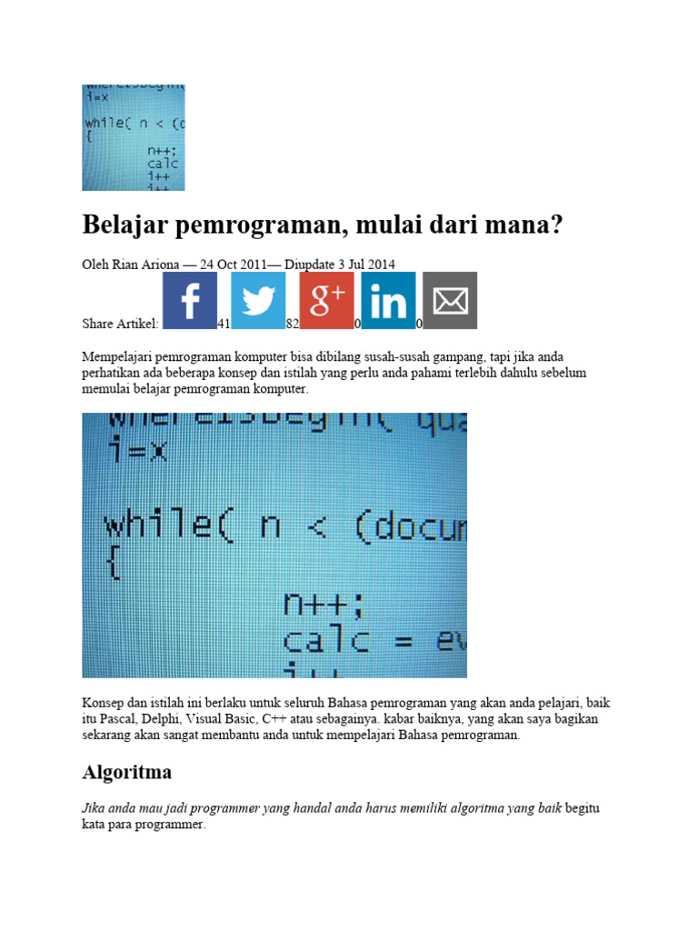 Belajar Pemrograman | PDF