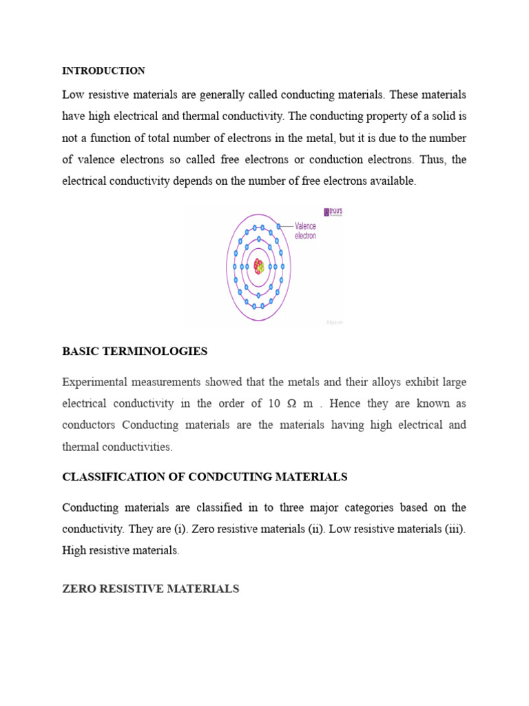 Overview of Conducting Materials | PDF