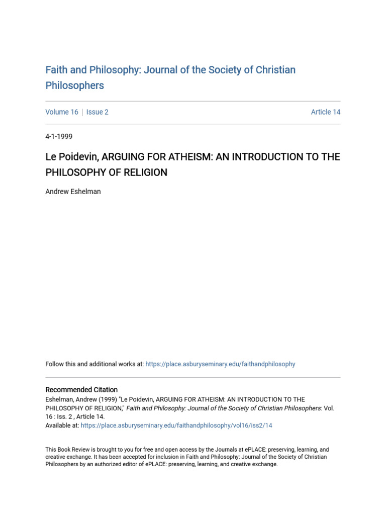 Introduction to Atheism Philosophy | PDF | Atheism | Existence Of God