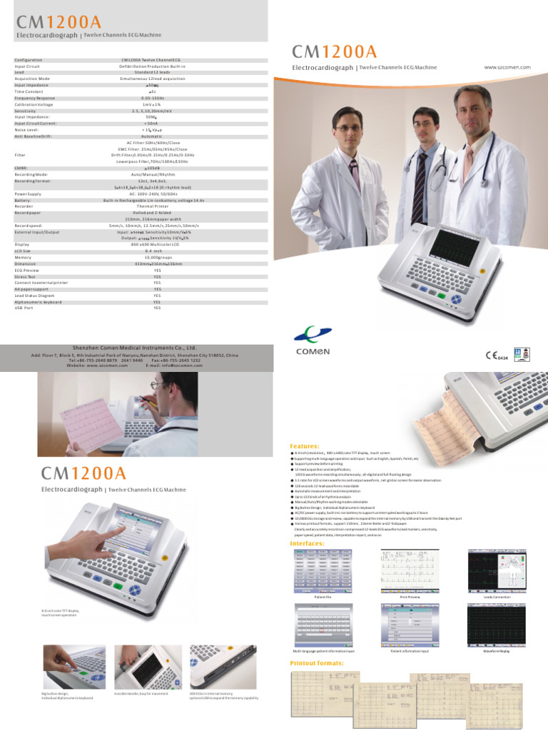 12 Channel Computerised Ecg Machine | PDF | Electrocardiography ...