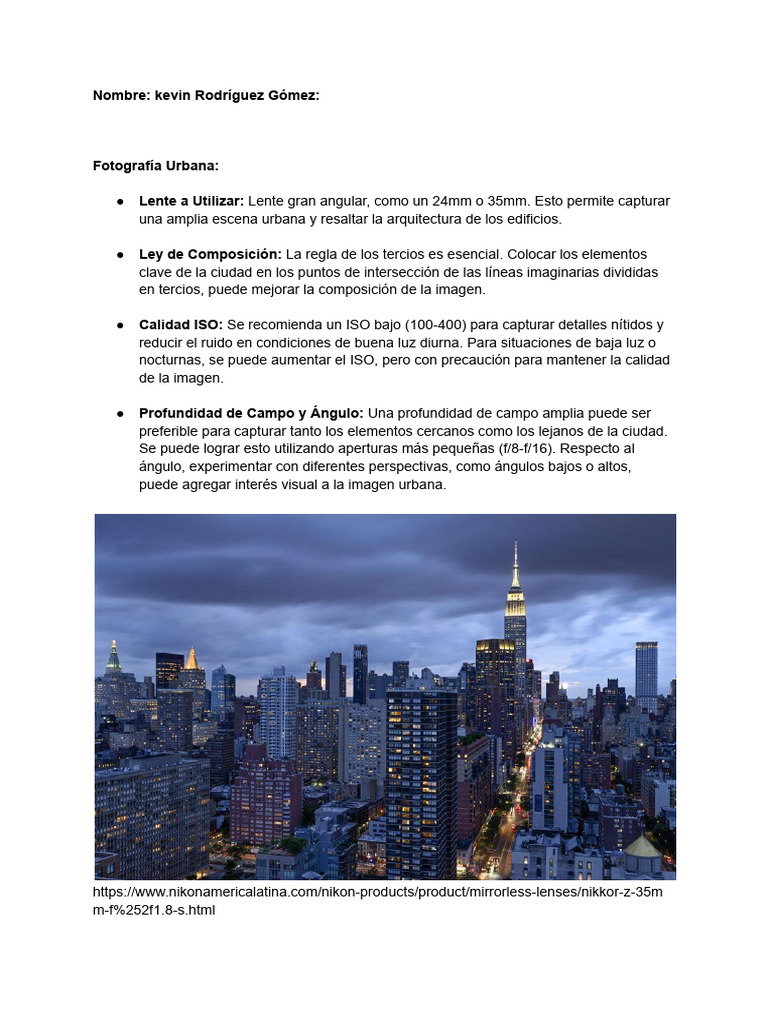 informe fotografico | PDF | Exposición (fotografía) | Óptica