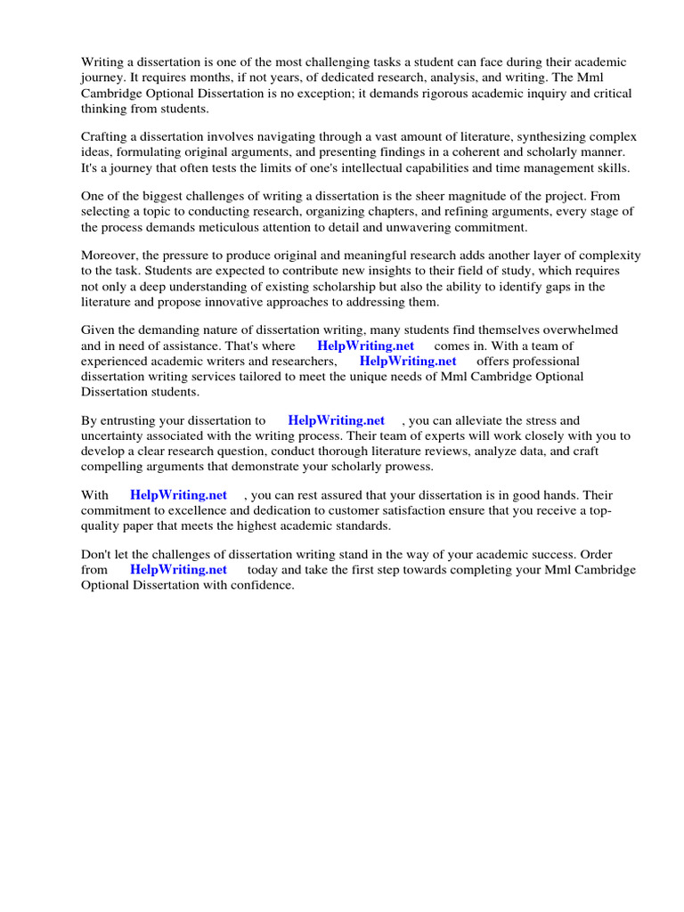 MML Cambridge Optional Dissertation | PDF | Search Engine Optimization | Thesis