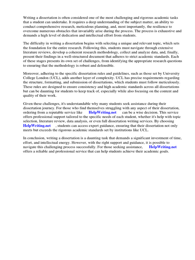 Ucl Dissertation Rules | PDF | Thesis | Methodology