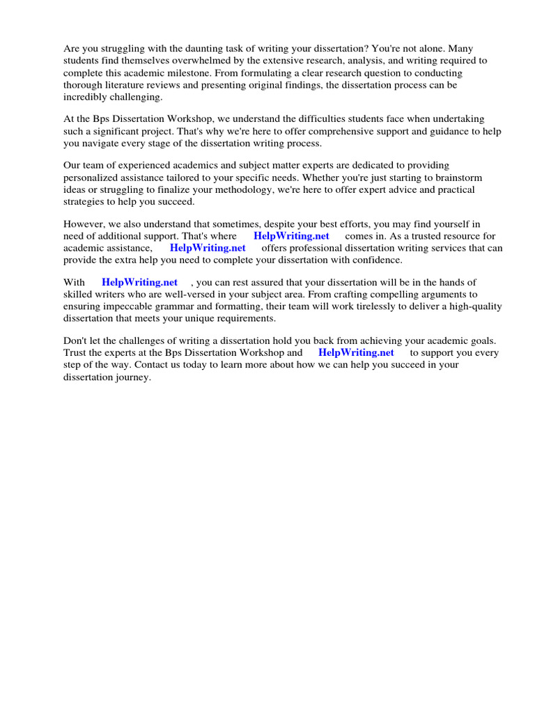 Bps Dissertation Workshop | PDF | Thesis | Innovation