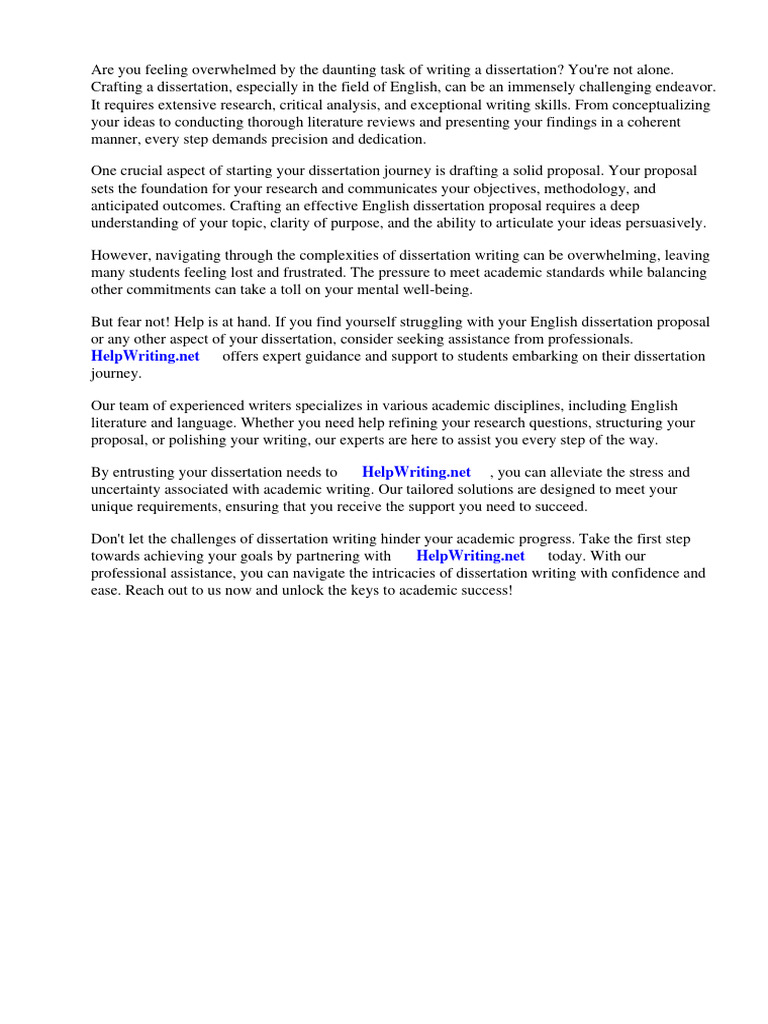 How To Write An English Dissertation Proposal | PDF | Thesis | Bibliography