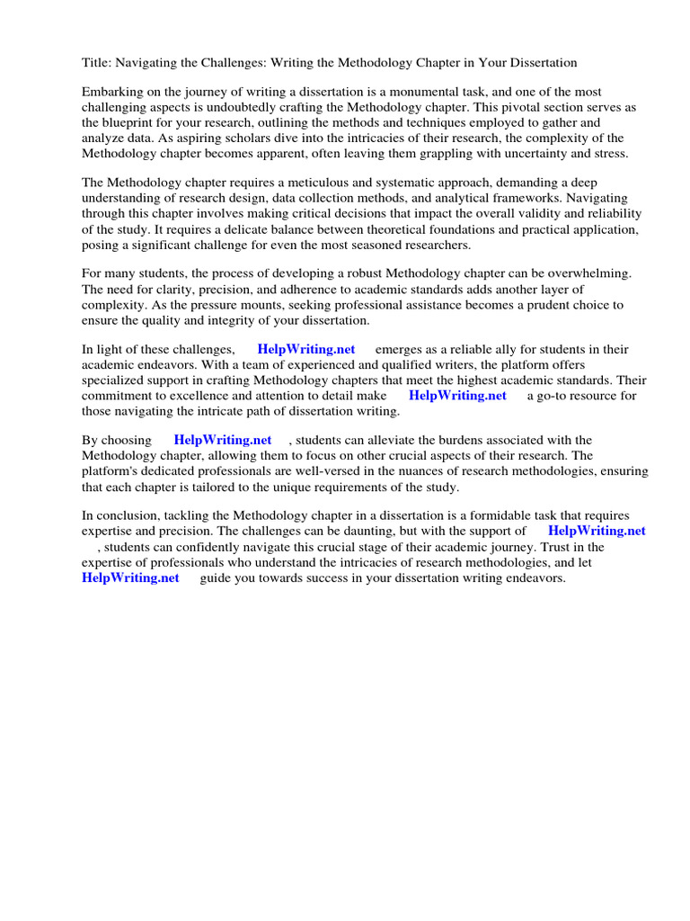 How To Write Methodology Chapter in Dissertation | PDF | Methodology | Scientific Method