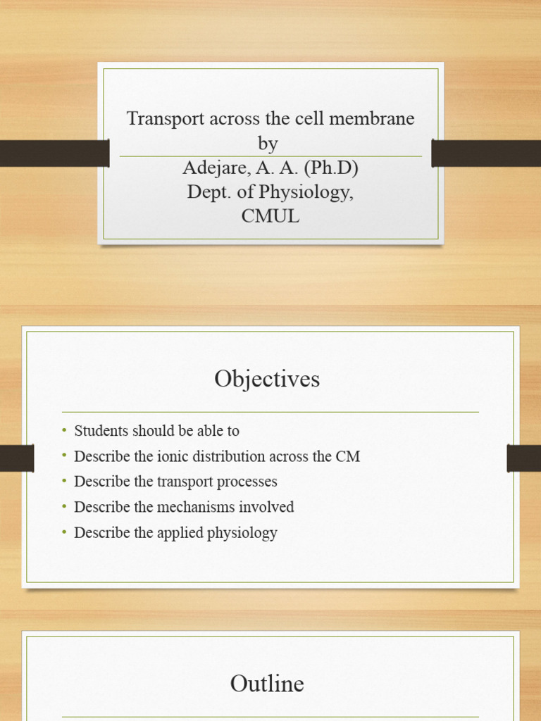 Lecture 2 Transport of Substances Across The Cell Membrane | PDF ...