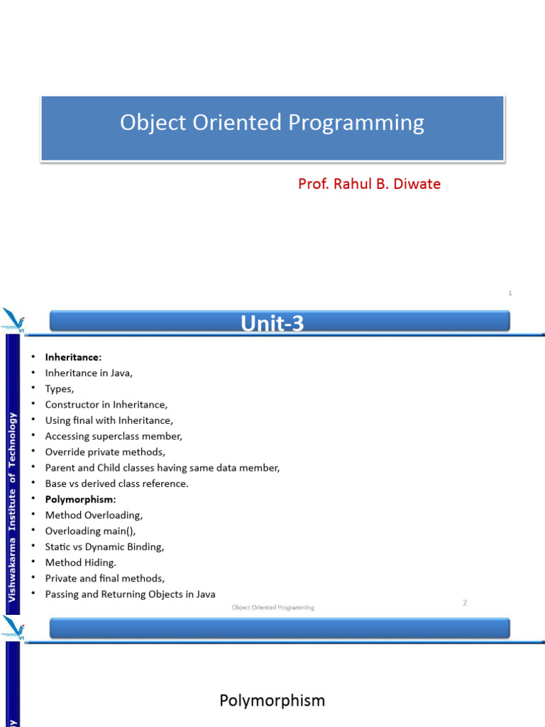 Unit 3 Lecture 7 Pdf Inheritance Object Oriented Programming 2277