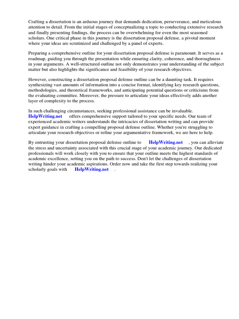 Dissertation Proposal Defense Outline | Download Free PDF | Thesis ...