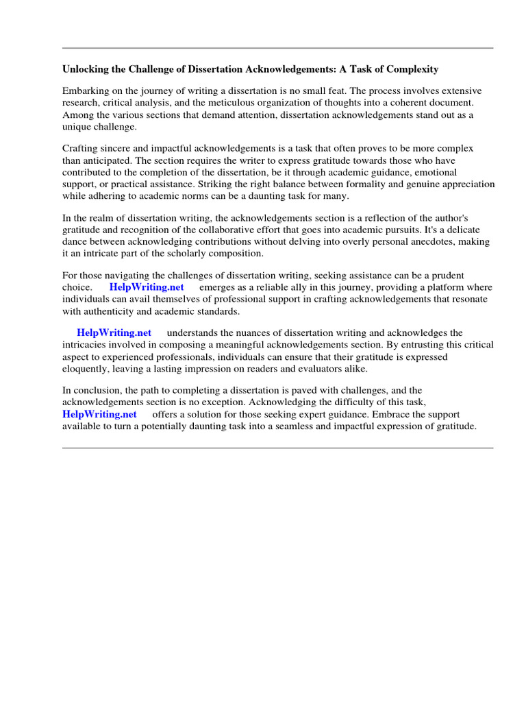 How To Write Dissertation Acknowledgements | PDF | Thesis | Academic ... How To Write Dissertation Acknowledgements | PDF | Thesis | Academic ...