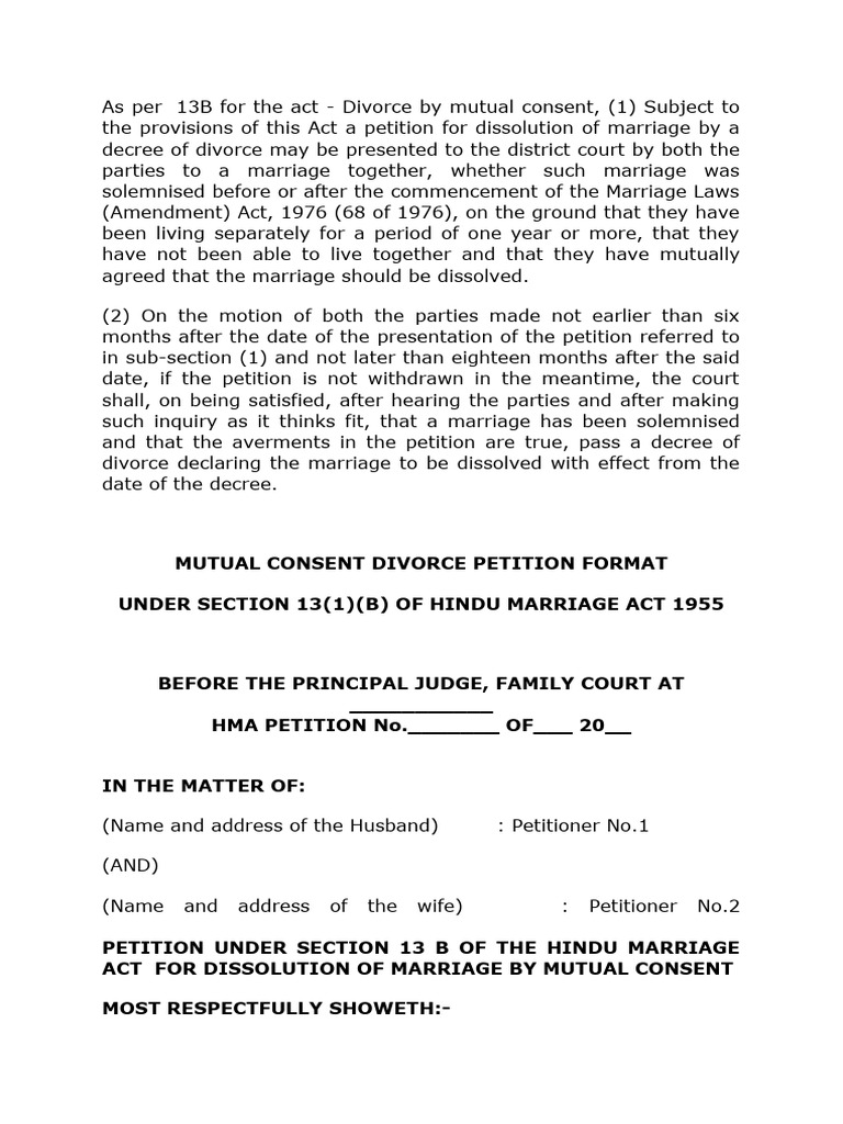 3.4 Sec 13B Mutual Divorce | PDF | Divorce | Marriage
