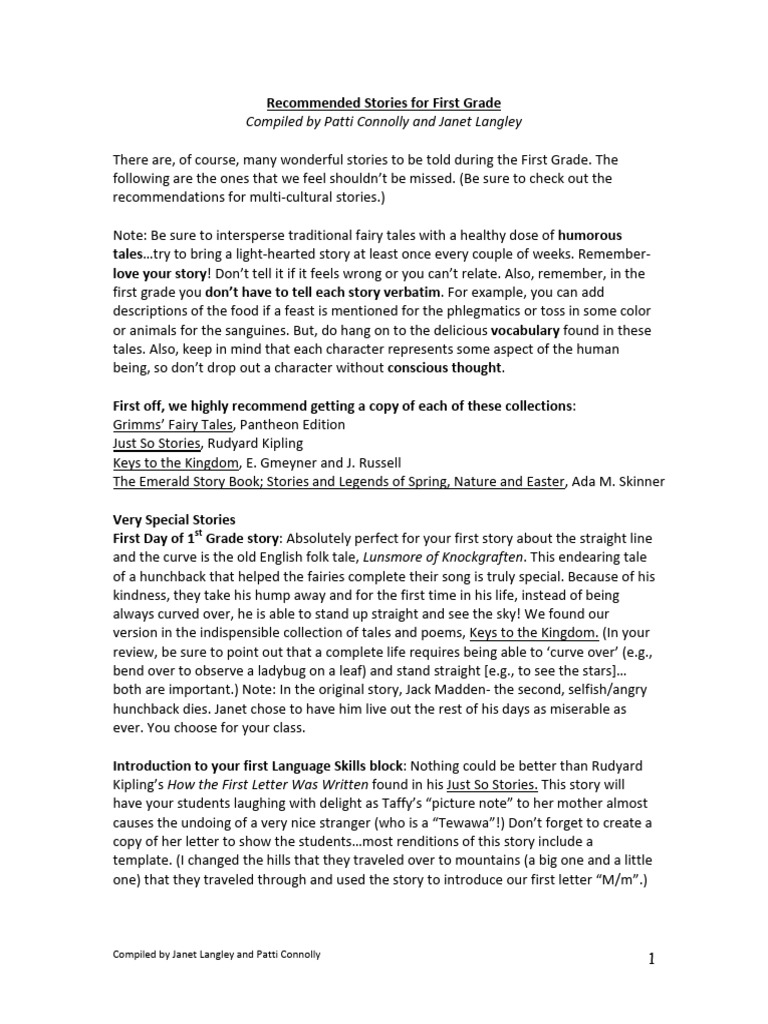 Recommended_Stories_for_1st_Grade | PDF