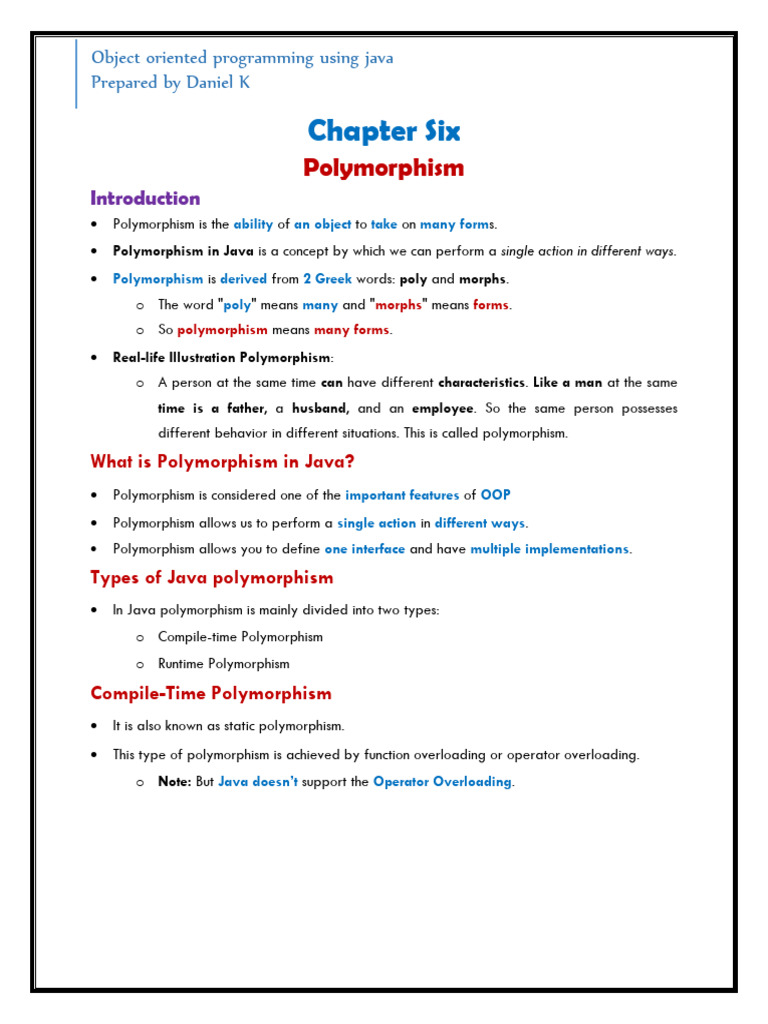 Chapter 6 Polymorphism | PDF | Method (Computer Programming ... Chapter 6 Polymorphism | PDF | Method (Computer Programming ...