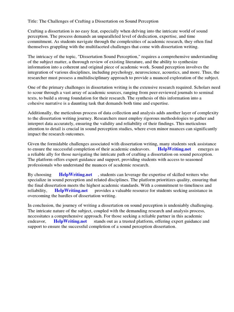 Dissertation Challenges in Sound Perception | PDF | Sound | Pitch (Music)