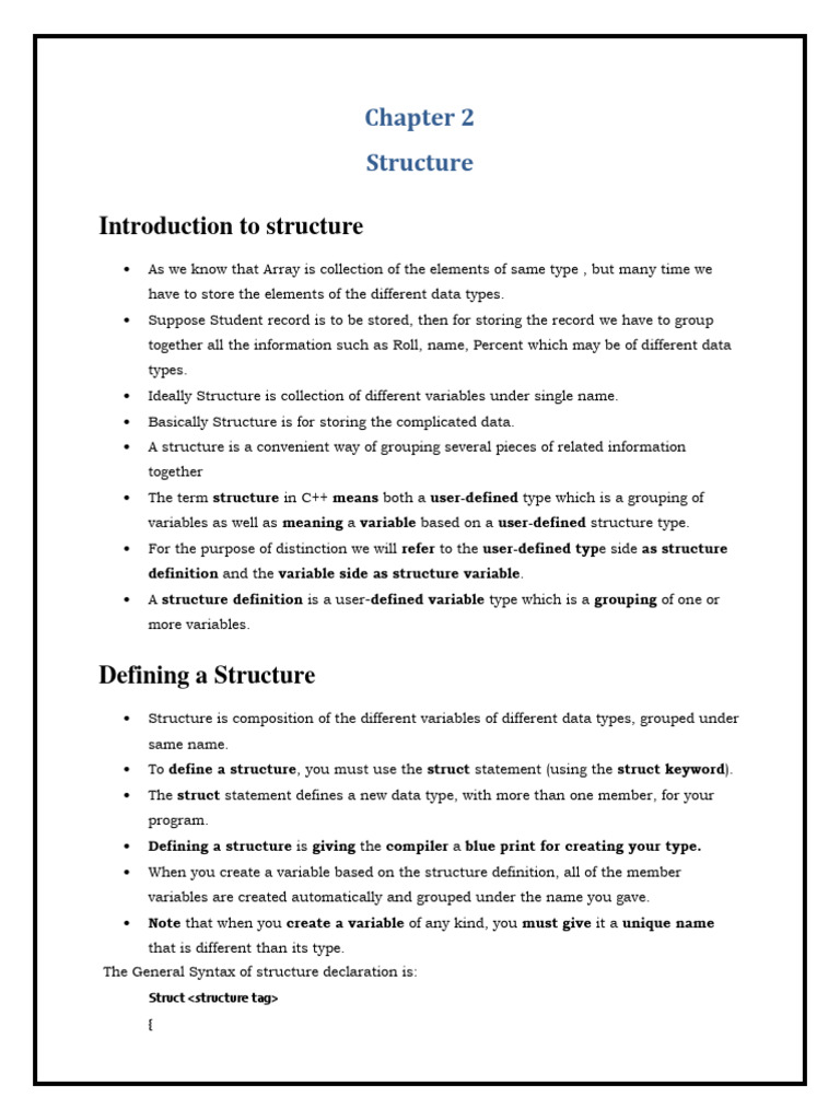 Lecture 2 Structure | PDF