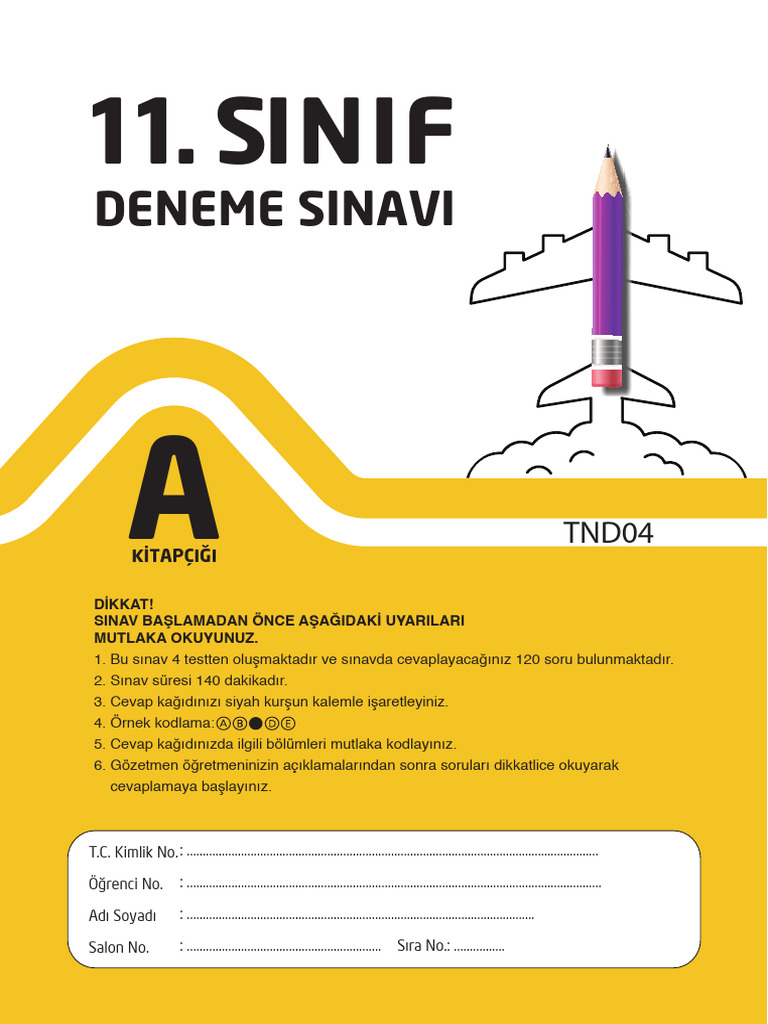 11.Sinif 4.Deneme Sinavi (1) | PDF