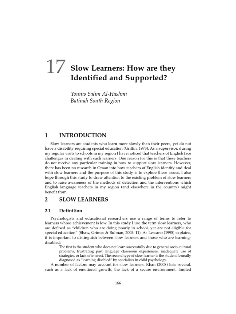 Slow Learners How Are They Identified and Supported | PDF | Learning ...