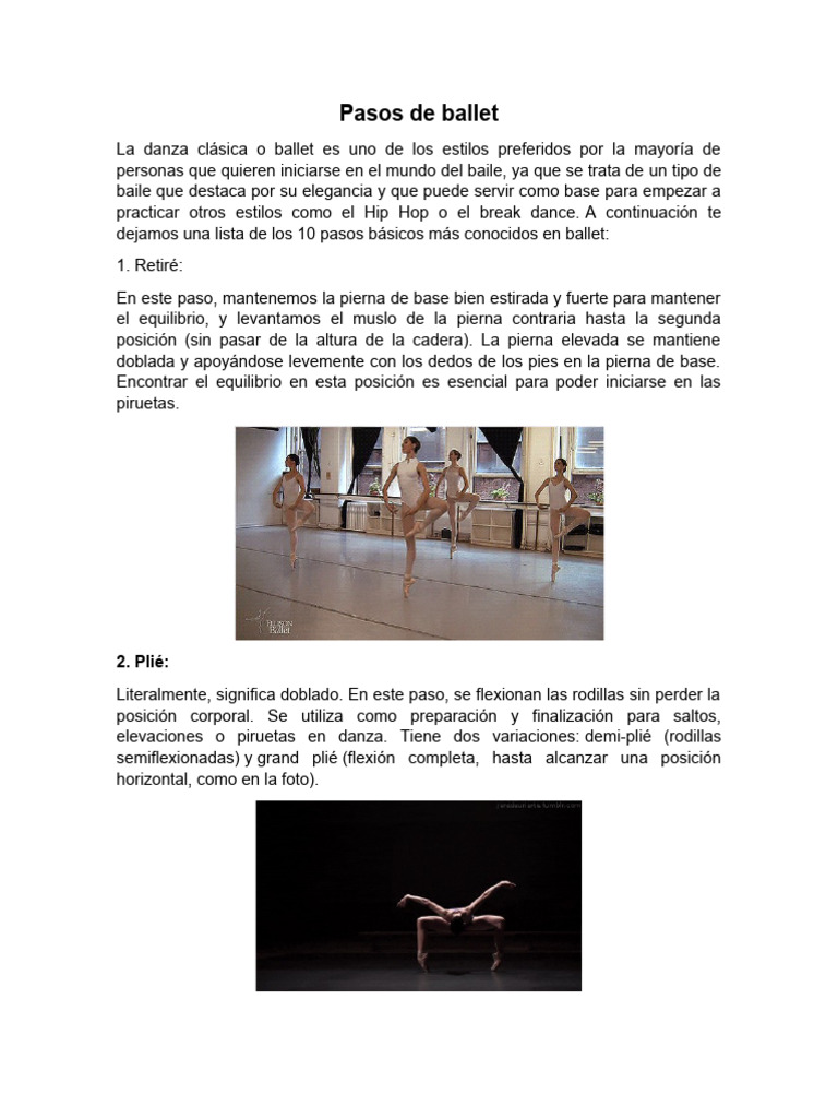 Pasos de ballet | PDF | Ballet | Bailes