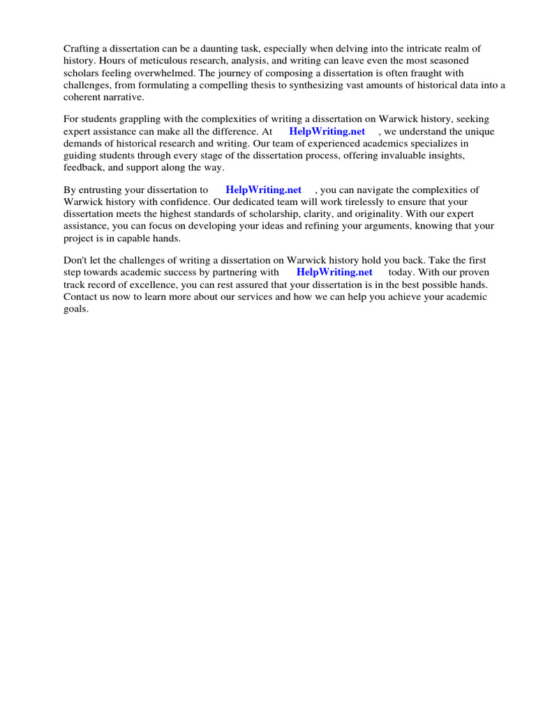 Dissertation Warwick History | PDF | Thesis | The National Archives (United Kingdom)