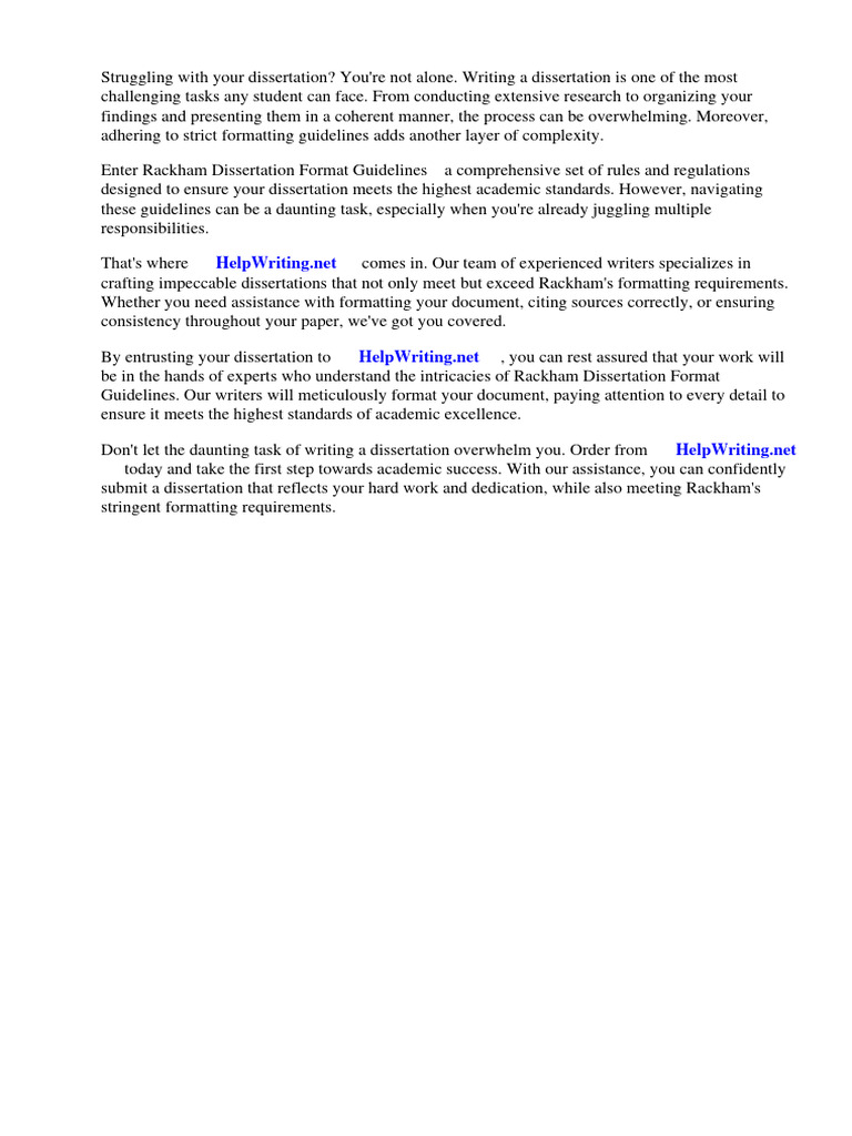 Rackham Dissertation Format Guidelines | PDF | Thesis | Written ...