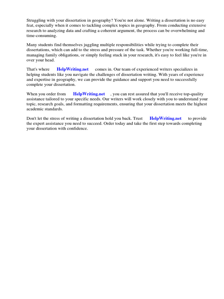 Expert Geography Dissertation Help | PDF | Geography | Thesis