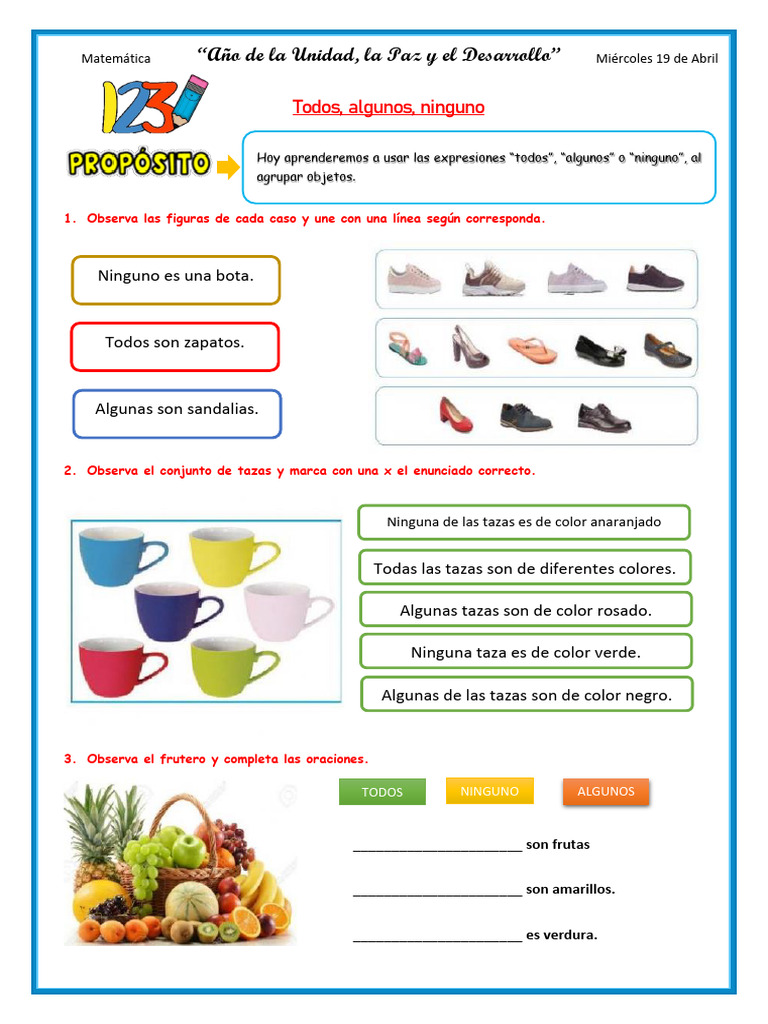 FICHA MAT TODOS, AGUNOS Y NINGUNO | PDF