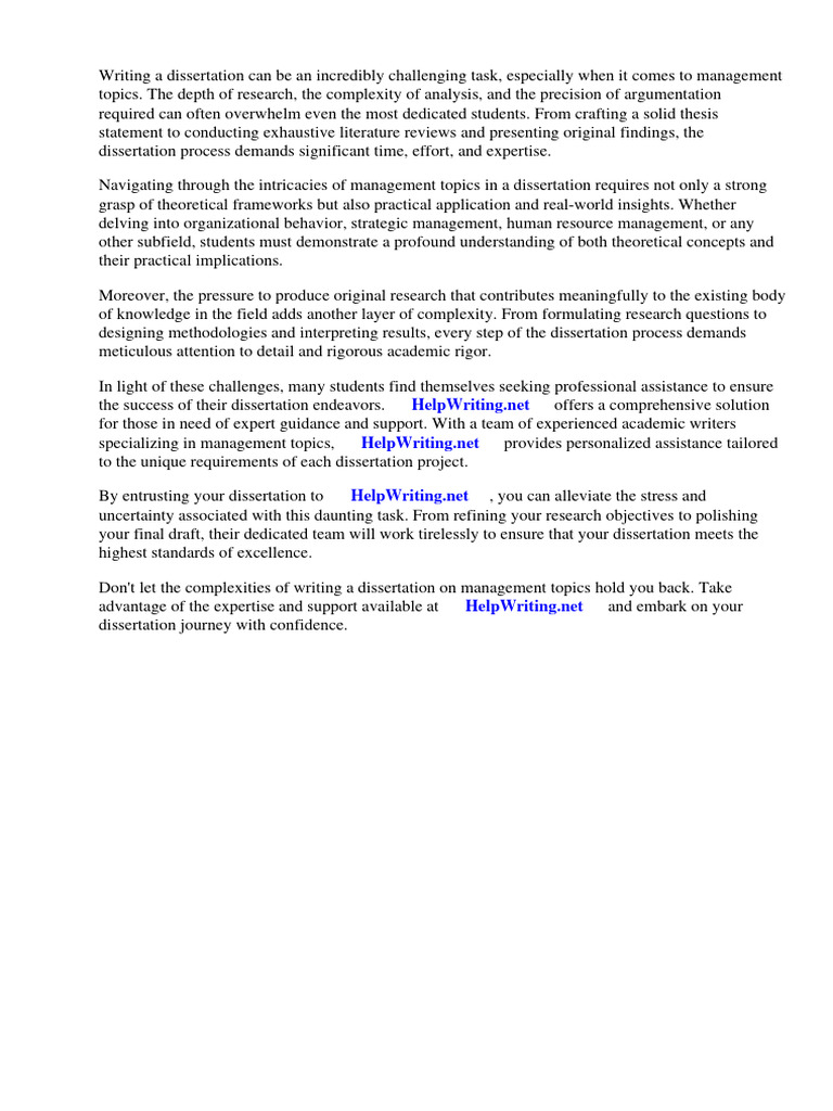 Management Dissertation Help Guide | PDF | Brand | Mergers And Acquisitions