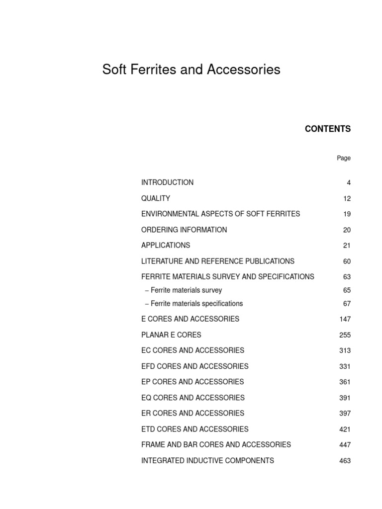 Soft Ferrites Overview and Applications | PDF | Inductor | Inductance