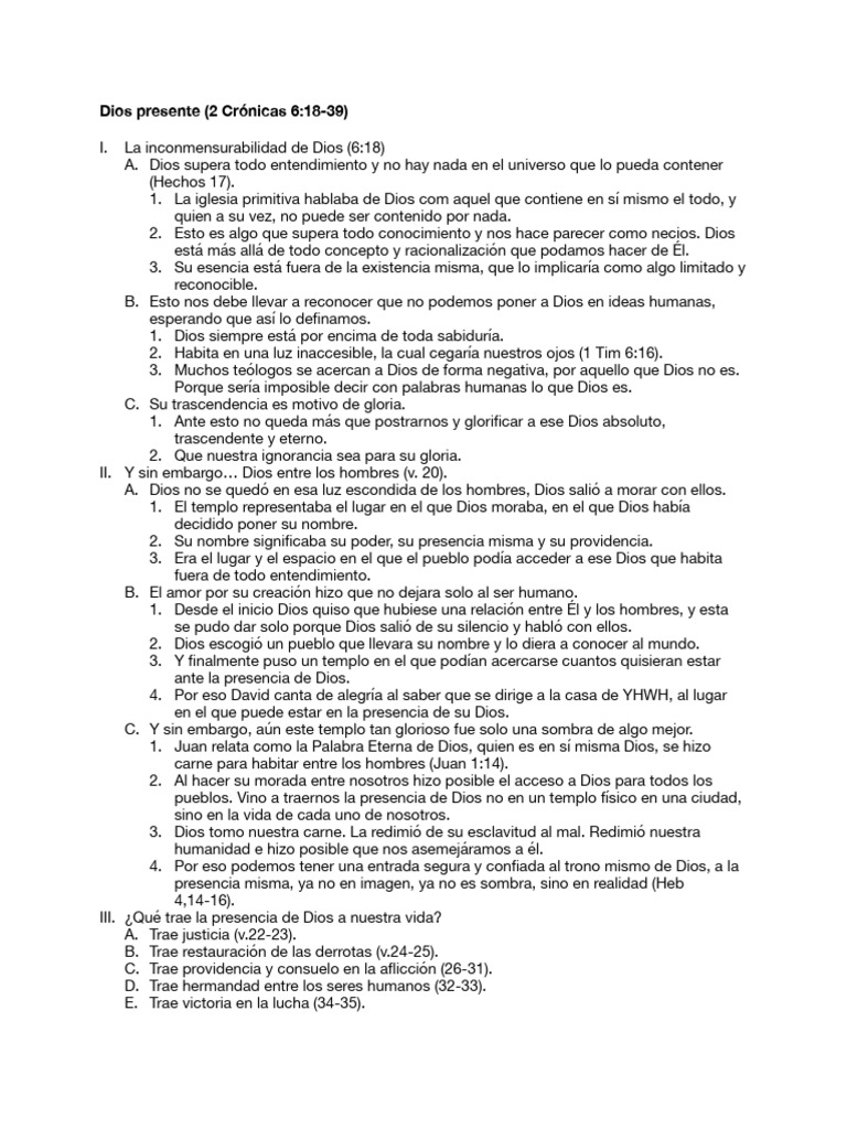 Dios Presente 2 CR 6,18-39 | PDF | Oración | Dios