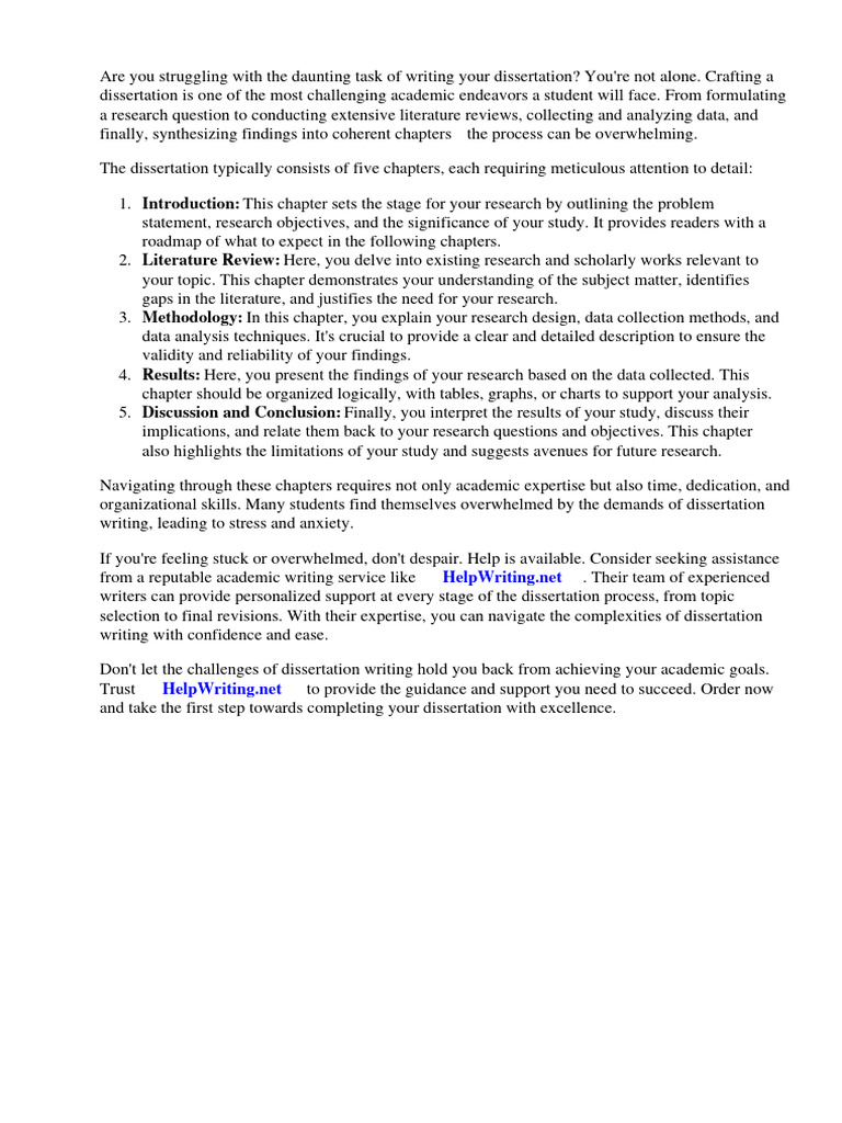 5 Dissertation Chapters | PDF | Thesis | Methodology