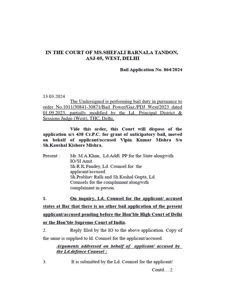 Anticipatory Bail | PDF | Bail | Legal Action