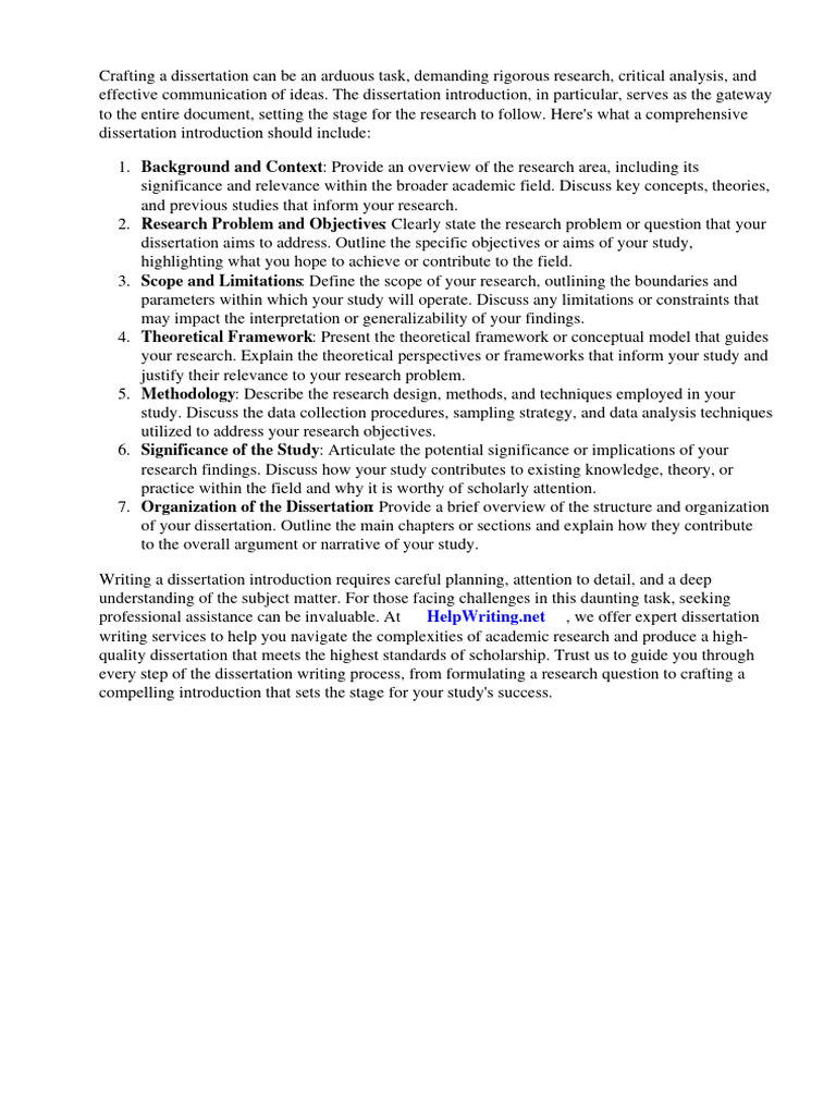What A Dissertation Introduction Should Include | PDF | Thesis | Theory