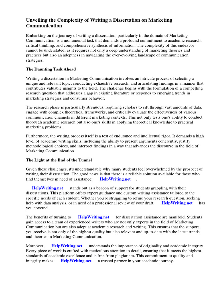 Marketing Communication Dissertation Topics | PDF | Marketing ...