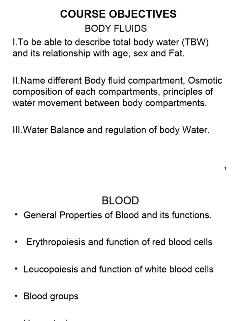 Lecture 5 - Body Fluids and Blood Part 1 (Up To Page 47) | PDF | White Blood Cell | Red Blood Cell