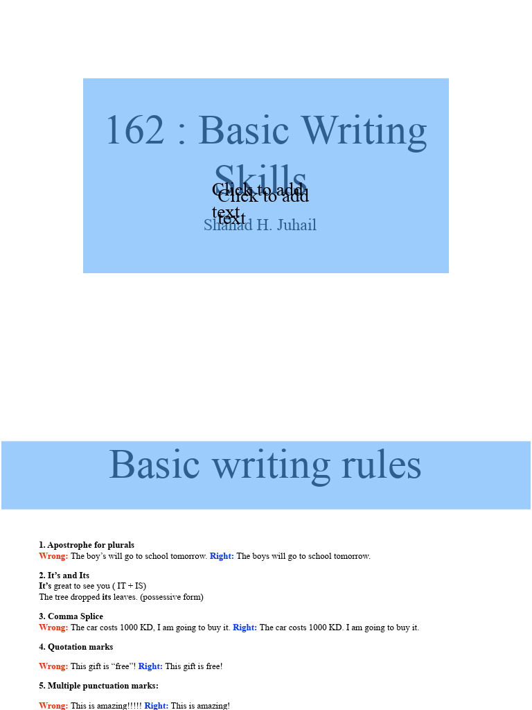 162 Basic writing skills (1) | PDF | Comma | Languages