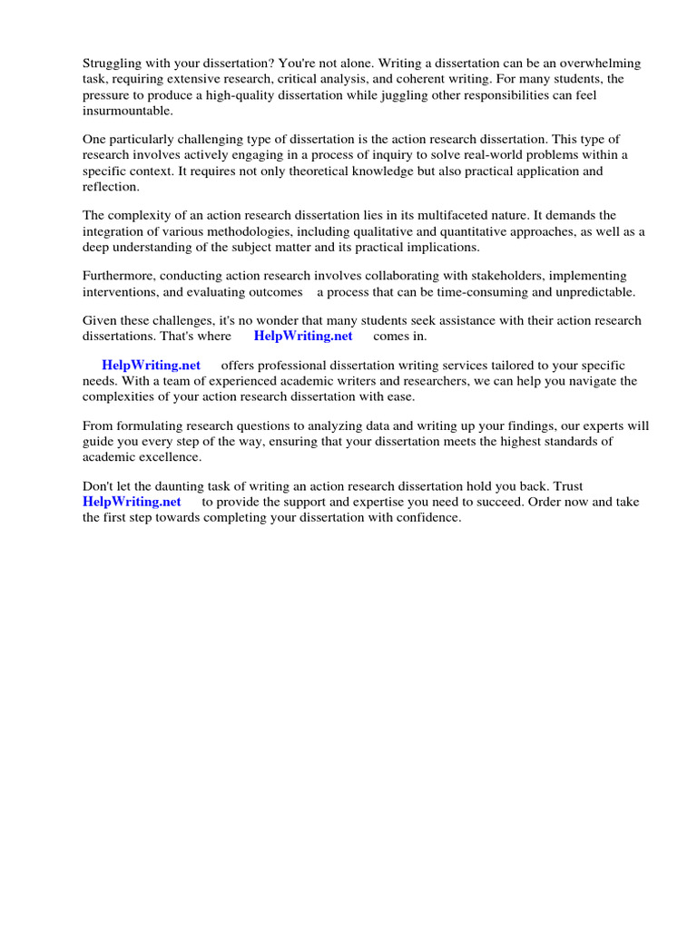 Action Research Dissertation Example | PDF | Apa Style | Methodology