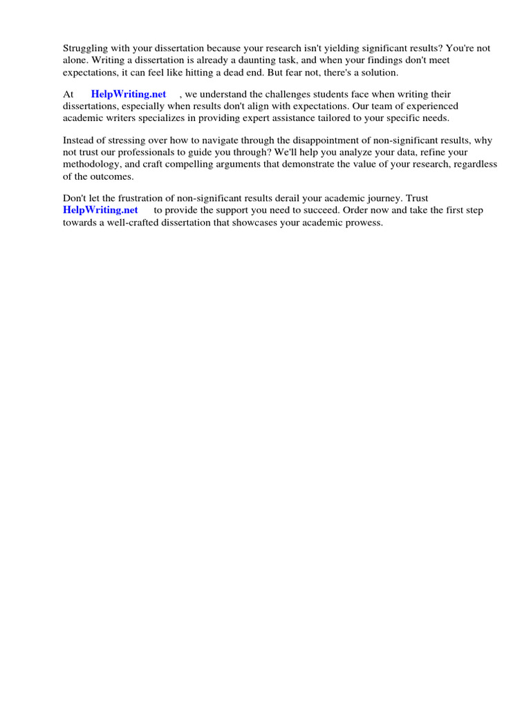 Dissertation Help for Non-Significant Results | PDF | Thesis | Hypoxia ...