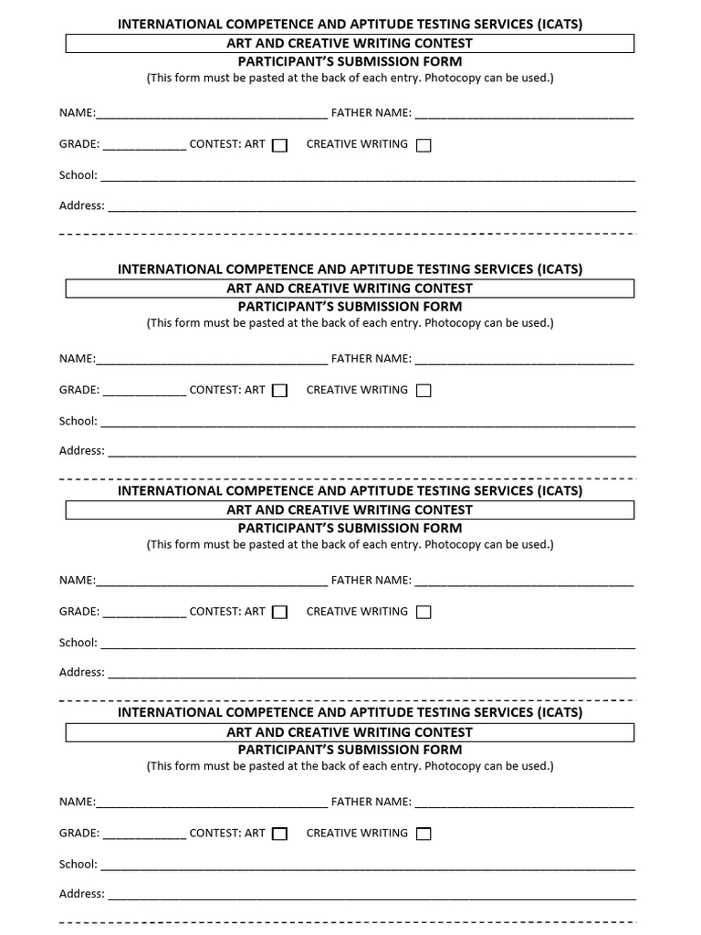 Participant Submission Form ACWC | PDF | Art