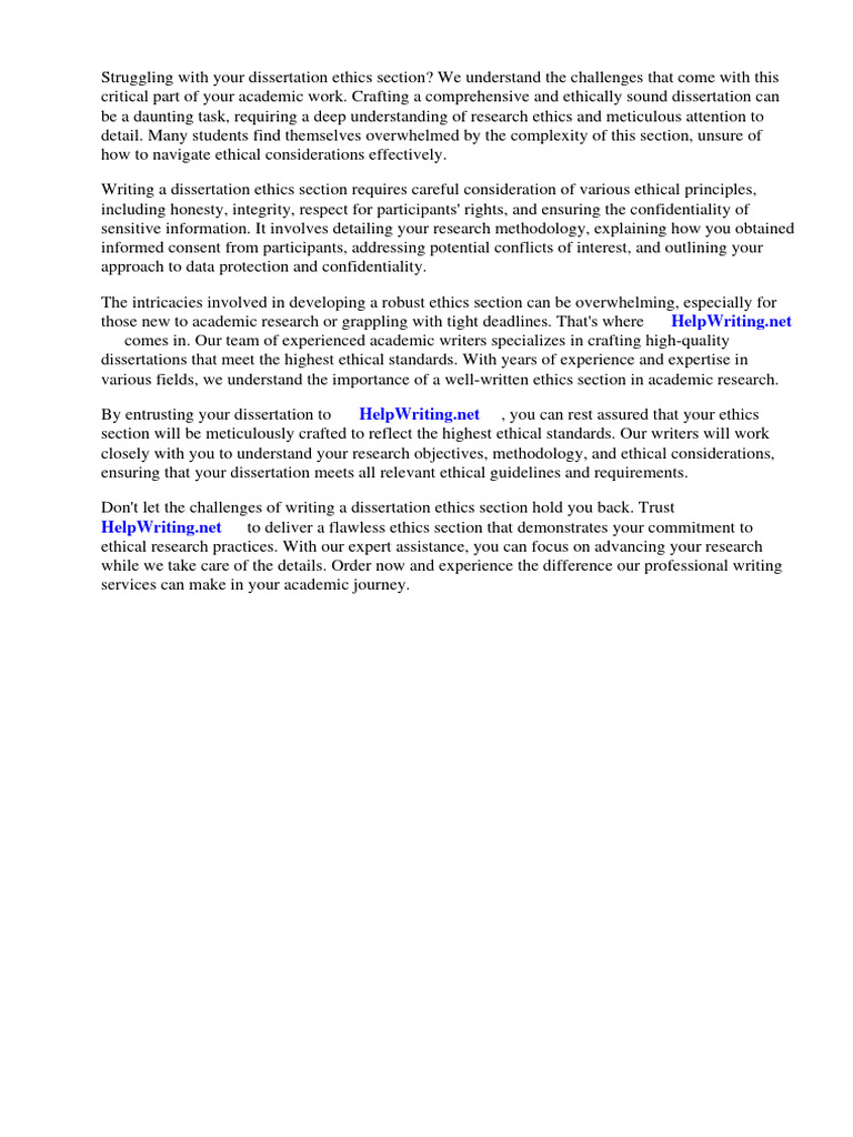 Dissertation Ethics Section Example | PDF | Thesis | Institutional ...