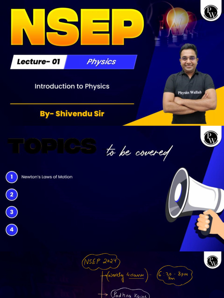 Introduction To Physics 01 - Class Notes | PDF