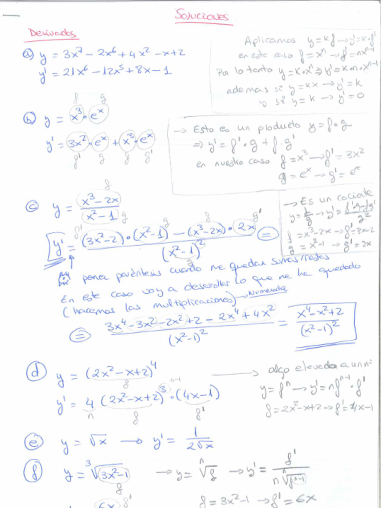 Solución Ejercicio 1 Derivadas | PDF