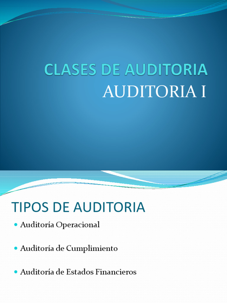 Clases de Auditoria | PDF | Auditoría | Contralor