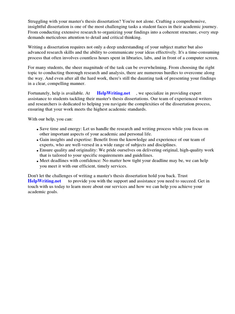 Master Thesis Dissertation Examples | PDF | Thesis | Expert