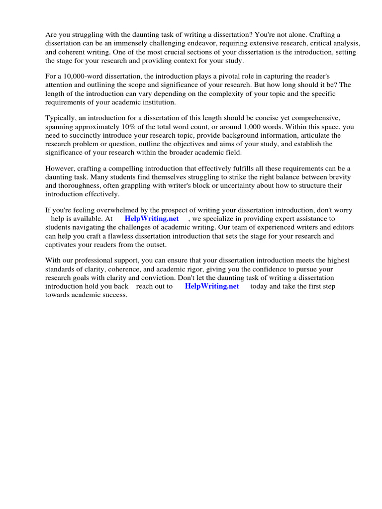 Dissertation Introduction Length Guide | PDF | Thesis | Essays