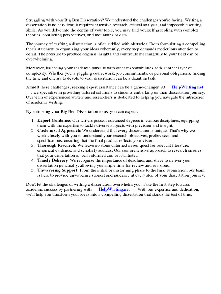 Big Ben Dissertation | PDF