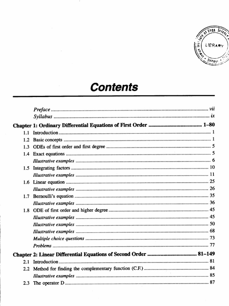 Contents a Textbook of Engineering Mathematics II Samanta Guruprasad | PDF Contents a Textbook of Engineering Mathematics II Samanta Guruprasad | PDF