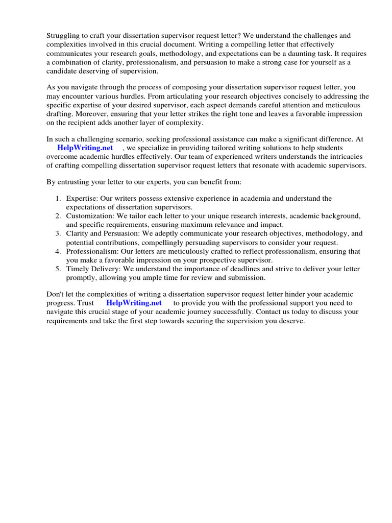 Dissertation Supervisor Request Letter | PDF | Doctor Of Philosophy ...